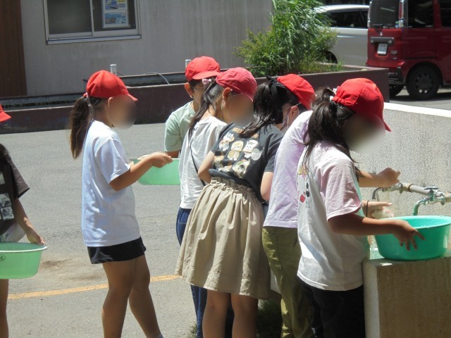 我孫子市立我孫子第二小学校 | 過去記事 | 4年生スペードの毛を洗いました！